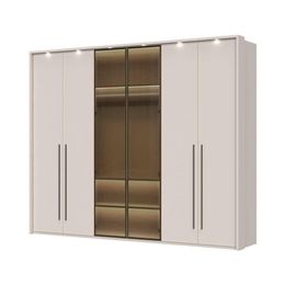 Dreht&uuml;renschrank OTTO HOME "Opera Parsol-Glast&uuml;ren, LED-Innenbeleuchtung, mit und ohne Kranz", cashmere, B:277cm H:226cm T:60cm, FSC-zertifizierter Holzwerkstoff, MDF, Schr&auml;nke, Dreht&uuml;renschrank, Glast&uuml;ren, UV-Lack, LED-Innenbeleuchtung, Soft-Close-Funktion