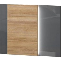 Nachtkonsole OTTO HOME "Onyx", grau (anthrazit, walnussfarben), B:65cm H:49cm T:5cm, Spanplatte, Sideboards, Nachtkonsole, Nachtkonsole Zubeh&ouml;r, das am Kopfteil eines Onyx-Bettes montiert ist