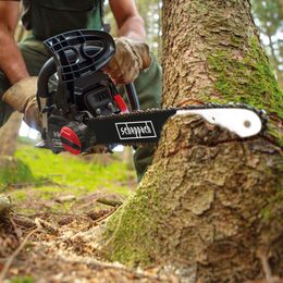 Benzin-Kettens&auml;ge Scheppach "CSP41", rot (rot, schwarz), B:260cm H:275cm T:433cm, Kettens&auml;gen