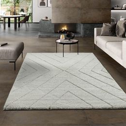 Teppich the carpet "Bahar Shaggy", beige (creme), B:140cm H:30mm L:200cm, Polypropylen, Teppiche, Teppich, Shaggy eleganter Wohnzimmer Teppich Hochflor