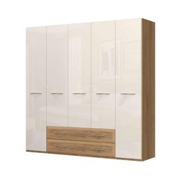 Kleiderschrank OTTO HOME "Gala, beige hochgl&auml;nzend UV lackiert, kratzfest, FSC-zertifiziert", beige (beige, pacific walnut), B:227cm H:224cm T:56cm, MDF, Spanplatte, Schr&auml;nke, Kleiderschrank, hoher Schrank (224cm), wahlweise in 4 Breiten, Made in Europe