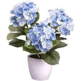 Kunstblume Creativ green "Hortensienbusch", blau, H:32cm, Obermaterial: 85% Polyester, 15% Polyethylen, Kunstpflanzen