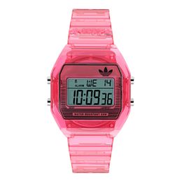 Digitaluhr adidas originals "DIGITAL TWO CRYSTAL", transparent (pink (transparent)), Armbanduhren, Damen, Digitaluhr, Quarzuhr, Armbanduhr, Herrenuhr, Damenuhr, Resinarmband