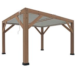 Pergola WESTMANN "Karl", braun, B:335cm, Pergolen, 100 % FSC-zertifiziertes Zedernholz, Dach aus Aluminium