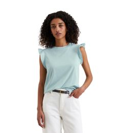 Marc O'Polo Shirttop MARC O'POLO DENIM, Damen, Gr. S, blau (blau fog), Jersey, Obermaterial: 100% Baumwolle, Rundhals, Tops Shirttop