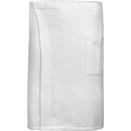 Kilt Vossen "Will-L, ideal f&uuml;r Sauna & Spa", wei&szlig;, L:60cm, Waffelpiqu&eacute;, Hausm&auml;ntel, Saunakilt f&uuml;r Herren,Waffelpiqu&eacute;-Struktur,reine Baumwolle, Druckkn&ouml;pfe