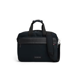 Laptoptasche Tommy Hilfiger "TH NYLON WORKBAG", Damen, Gr. B/H/T: 40cm x 30cm x 12,5cm, schwarz, Lederimitat, Textil, Taschen Laptoptasche, Unisex Schultertasche, Businesstasche mit Vordertaschenfach