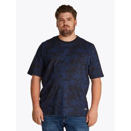 Tommy Hilfiger Big & Tall T-Shirt "BT-SUMMER SLUB AOP TEE-B", Herren, Gr. XXL, blau (desert sky, schwarz navy), Single Jersey, Obermaterial: 100% Baumwolle, TOMMY HILFIGER BIG & TALL, Rundhals, Shirts T-Shirt, Gro&szlig;e Gr&ouml;&szlig;en