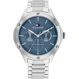 Multifunktionsuhr Tommy Hilfiger "CLASSIC", silber (silberfarben), Armbanduhren, Damen, Quarzuhr, Armbanduhr, Damenuhr, Herrenuhr, Datum, Edelstahlarmband