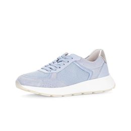 Sneaker Gabor "Sneaker low Materialmix Leder", Damen, Gr. 35,5, blau, Schuhe Sneaker