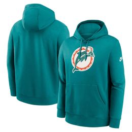 Kapuzenpullover Nike "Nike Hoodie Miami Dolphins Nike Club Fleece", Damen, Gr. M, gr&uuml;n, 80% Baumwolle, 20% Polyester, Pullover Kapuzenpullover