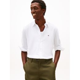 Langarmhemd Tommy Hilfiger "KNIT PIQUE FEATHERWEIGHT", Herren, Gr. M, N-Gr, wei&szlig;, Web, Obermaterial: 100% Baumwolle, regular fit, Manschette, Hemden