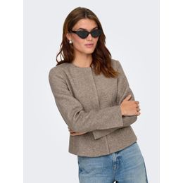 Kurzjacke Only "ONLSEDONA LIFE LIGHT FIT JACKET CC OTW", Damen, Gr. S, walnut, Web, Obermaterial: 85% Polyester, 15% Baumwolle, unifarben, h&uuml;ftlang, Rundhals, Jacken Kurzjacke