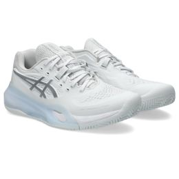 Tennisschuh asics "GEL-RESOLUTION X CLAY", Damen, Gr. 40, wei&szlig; (wei&szlig;, pure silber), Synthetik, Textil, Schuhe, f&uuml;r Sandpl&auml;tze
