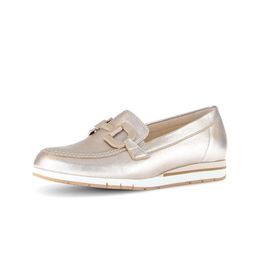Ballerina Gabor "Sportliche Ballerina Effektleder", Damen, Gr. 43, gold, Schuhe Ballerina