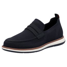 Loafer Rieker, Herren, Gr. 45, blau (dunkelblau), Nubuklederimitat, Textil, Schuhe Loafer, Slipper, Schlupfschuh, Halbschuh, Freizeitschuh zum Schlupfen