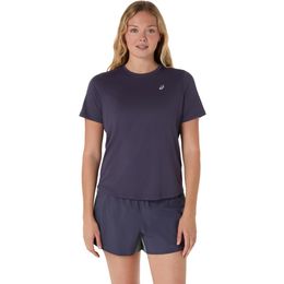 Laufshirt asics "asics CORE TOP", Damen, Gr. M, indigo fog, Obermaterial: 100% Polyester, Shirts Laufshirt, f&uuml;r Sportmode, Fr&uuml;hlings- und Herbstmode, mit reflektierenden Details