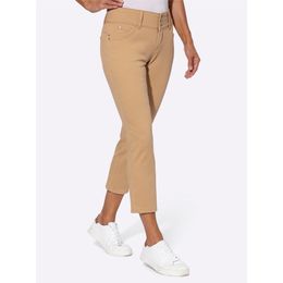 7/8-Jeans Casual Looks, Damen, Gr. 19, Kurzgr&ouml;&szlig;en, braun (camel), 98% Baumwolle, 2% Elasthan, unifarben, 7/8-L&auml;nge, Jeans