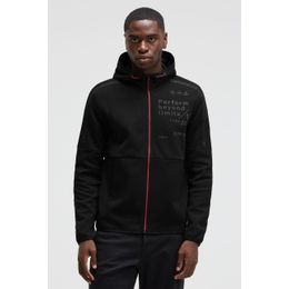 Kapuzensweatjacke CAMP DAVID, Herren, Gr. 3XL, schwarz, Material: 70% Baumwolle, 30% Polyester, bedruckt, relaxed fit normal, eingesetzt elastischer Bund, Sweatjacken, mit elastischen Saumabschl&uuml;ssen