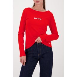 monari Damen Langarmshirt "Shirt Dreams"chilli pepper, Gr. 38, unifarben, Jersey, Obermaterial: 100% Baumwolle, Shirts, U-Boot-Ausschnitt, Regular