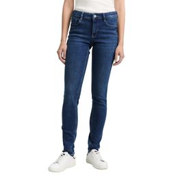 Skinny-fit-Jeans Tom Tailor "LUCIE", Damen, Gr. 29, L&auml;nge 30, blau (mid stone wash), Denim/Jeans, Obermaterial: 42% Baumwolle, 34% Polyester, 22% Viskose, 2% Elasthan. Futter: 100% Baumwolle, unifarben, slim fit lang, Jeans, mit Viskose und Stretch - 5-Pocket-Style