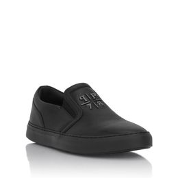 Slip-On Sneaker Philipp Plein "Slip On", Damen, Gr. 39, Normalschaft, 0202, schwarz, schwarz, Schuhe