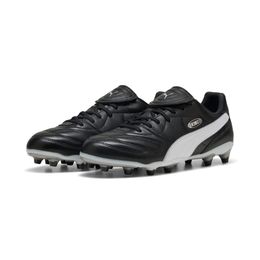 Fu&szlig;ballschuh Puma "KING LIGA FG/AG", Gr. 41, Puma schwarz, Puma silber, Puma wei&szlig;, Leder, Schuhe Fu&szlig;ballschuh, f&uuml;r Rasenpl&auml;tze
