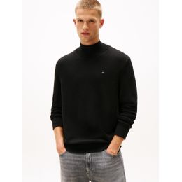 Rollkragenpullover Tommy Jeans "TJM SLIM FIT ROLL NECK", Herren, Gr. 3XL, schwarz, Sweatware, Obermaterial: 100% Baumwolle, slim fit, Rippb&uuml;ndchen, Pullover Rollkragenpullover, mit Mock Neck, Strickpullover 100% Baumwolle Pflegeleicht