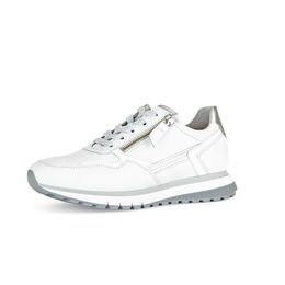 Sneaker Gabor "Sneaker low Materialmix Leder", Damen, Gr. 35,5, wei&szlig;, Schuhe Sneaker