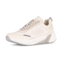 Sneaker Gabor "Sneaker low Glattleder", Damen, Gr. 37,5, creme, Schuhe Sneaker