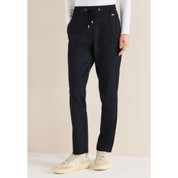 Jogger Pants Cecil, Damen, Gr. L, L&auml;nge 30, universal blau, Stoff, 47% Viskose, 32% Nylon, 15% Polyester, 6% Elasthan, unifarben, comfort fit lang, Hosen, Elastikbund mit Tunnelzugb&auml;ndern