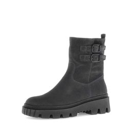Bikerboots Gabor "Biker Boots Rauleder", Damen, Gr. 38, grau, Schuhe Bikerboots