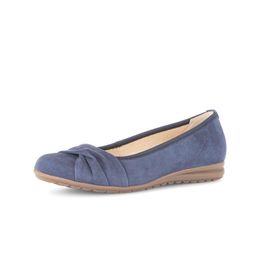 Ballerina Gabor "Sportliche Ballerina Rauleder", Damen, Gr. 35, blau, Schuhe Ballerina