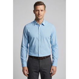 OLYMP Herren Langarmhemdbleu, Gr. S, Web, Obermaterial: 100% Baumwolle, Hemden, Freizeithemd, regular fit, Kentkragen