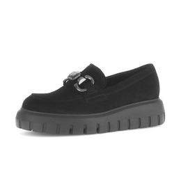 Loafer Gabor "Loafer Rauleder", Damen, Gr. 41, schwarz, Schuhe Loafer