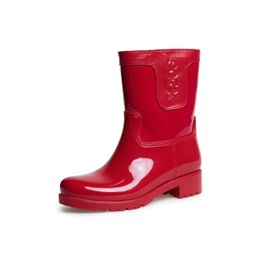 Gummistiefel SOCCX, Damen, Gr. 37, flame rot, Polyurethane, unifarben, Schuhe Gummistiefel, mit Warmfutter