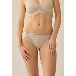 Panty Naturana "The Monday", Damen, Gr. 38, 1 Stk., beige (light beige), Microfaser, Obermaterial: 75% Polyamid, 25% Elasthan. T&uuml;ll: 78% Polyamid, 22% Elasthan, leicht transparent, unifarben, bequem, Unterhosen Panty, mit T&uuml;lleins&auml;tzen, h&uuml;fthoch geschnitten, weich, bequem, elastisch