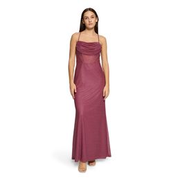 Abendkleid Vera Mont "Damen im Glitzer-Look", Damen, Gr. 30, Normalgr&ouml;&szlig;en, pink, schwarz pink, Netz, Obermaterial: 100% Polyester. Besatz: 100% Polyamid. Futter: 100% Polyester, figurbetont lang, Wasserfallausschnitt, Kleider Abendkleid