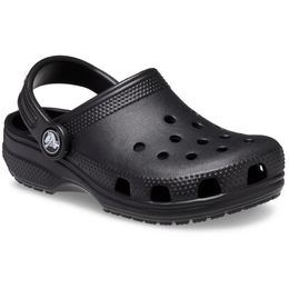 Clog Crocs "Classic Clog K", Kinder, Gr. 19, schwarz, Croslite&trade;, unifarben, Schuhe Clog, Hausschuh, Schlappen, Strandschuh, Sandale mit Fersenriemen