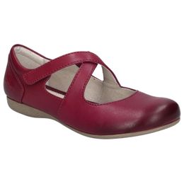 Riemchenballerina Josef Seibel "Fiona 72", Damen, Gr. 40, lila (beerenfarben), Leder, Schuhe Riemchenballerina, Spangenschuh, Halbschuh, Festtagsschuh mit Klettverschluss