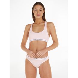 Sport-Bustier, Damen, Gr. XL (42/44), N-Gr, rosa (light pink), Stoff, Obermaterial: 53% Baumwolle, 35% Modal, 12% Elasthan, Tommy Hilfiger Underwear, unifarben, extraeng, BHs, mit Tommy Hilfiger Schriftz&uuml;gen auf dem Unterbrustband