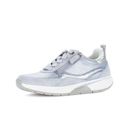 Sneaker Gabor "Sneaker low Materialmix Leder/Lederimitat", Damen, Gr. 37, blau, Schuhe Sneaker