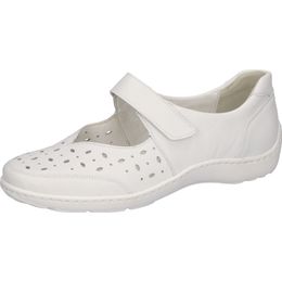Waldl&auml;ufer Riemchenballerina WALDL&Auml;UFER "HENNI", Damen, Gr. 10 (44,5), wei&szlig;, Nappaleder, unifarben, Schuhe Riemchenballerina, Komfortschuh, Halbschuh in Komfortweite H (= sehr weit)