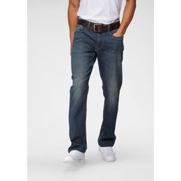 H.I.S. Comfort-fit-Jeans H.I.S "ANTIN", Herren, Gr. 30, L&auml;nge 34, blau (dunkelblau), Denim/Jeans, Obermaterial: 78% Baumwolle, 20% Polyester, 2% Elasthan, leichte Abriebeffekte, bequem lang, Jeans, bequeme Passform, gerades Bein, mit Used-Waschung
