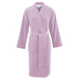Unisex-Bademantel Carl Ross "41110" Gr. L, rosa (rose quartz, sanftes wei&szlig;), L, Walkfrottier, Hausm&auml;ntel, Midil&auml;nge