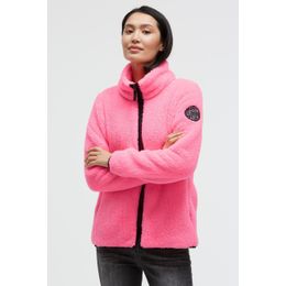Fleecejacke SOCCX, Damen, Gr. XS, pink, Material: 100% Polyester, unifarben, slim fit normal, eingesetzt elastischer Bund, Jacken Fleecejacke, mit elastischem Saumabschluss