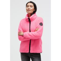 Fleecejacke SOCCX, Damen, Gr. 3XL, pink, Material: 100% Polyester, unifarben, slim fit normal, eingesetzt elastischer Bund, Jacken Fleecejacke, mit elastischem Saumabschluss