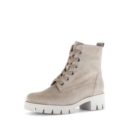 Schn&uuml;rstiefelette Gabor "Schn&uuml;rstiefelette Rauleder", Damen, Gr. 38, beige, Schuhe Schn&uuml;rstiefelette