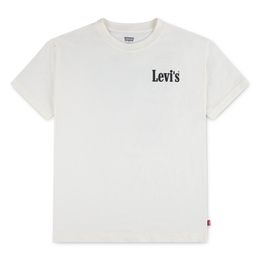 T-Shirt LEVI'S KIDS "LVB AQUATIC LOUNGE TEE", Jungen, Gr. 8 (128), levi's egret, Jersey, Obermaterial: 60% Baumwolle, 40% Polyester, bedruckt, normal h&uuml;ftbedeckend, Rundhals, Shirts T-Shirt, for Boys