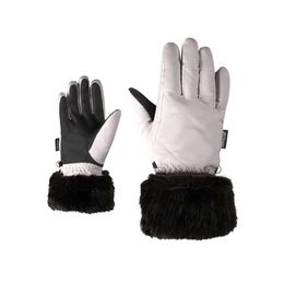 Strickhandschuhe Ziener "KWINZ-Z glove lady", Damen, Gr. 6,5, silber (metallic silber), Obermaterial: 100% Polyester; Innenseite: 100% Polyester; Futter: 100% Polyester; Wattierung: 100% Polyester, Handschuhe